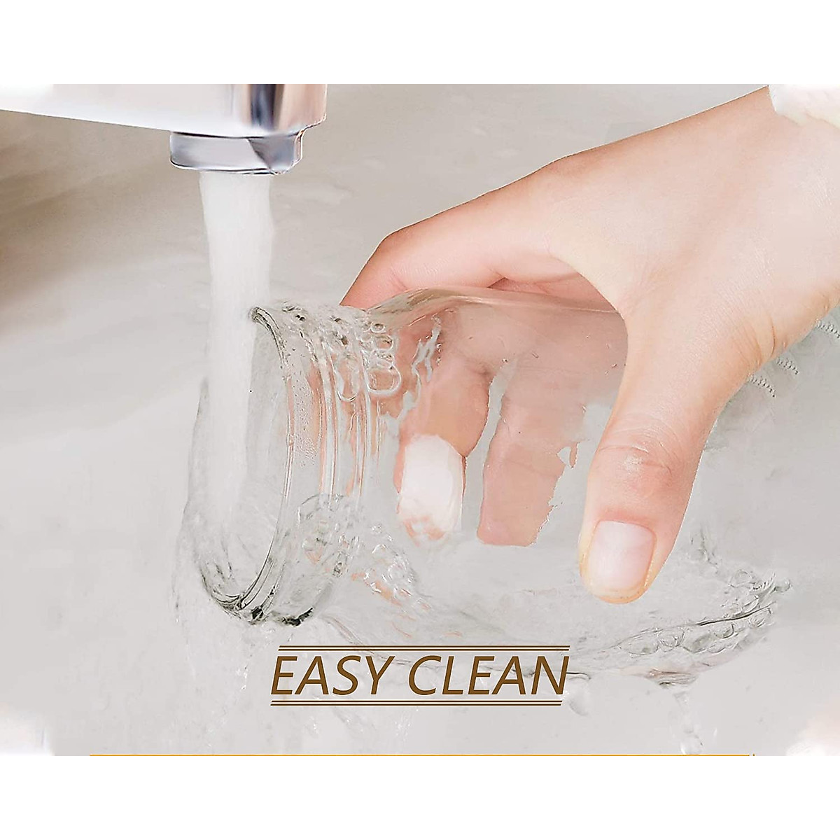 YUEKUI 6 PCS Mason Jars with 70mm Regular-Mouth Glass Canning Jars, clear glass jars with Silver Metal Lids for Jelly, Sara,Bird’s Nest, Jam, Milk Tea,wedding-gifts,as an element of interior(2pcs 4.8oz/2pcs 8oz/2pcs 16oz)