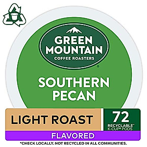 Green Mountain Coffee Roasters Southern Pecan Keurig Single-Serve K-Cup pods, Light Roast Coffee, 72 Count (6 Packs of 12)
