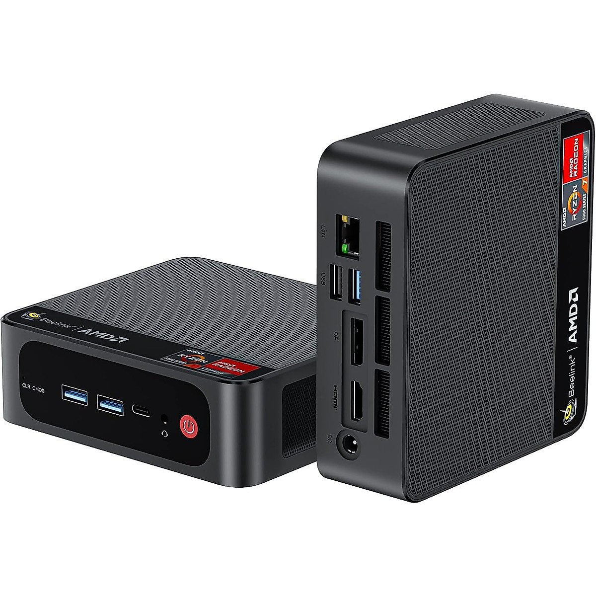 Beelink SER5 Mini PC AMD Ryzen 5 5560U Up to 4.0GHz 6C/12T,16GB RAM 500GB SSD Graphics 6 core 1600 MHz, WiFi 6 BT5.2, W-11 Pro Mini Computer