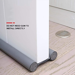 Under Door Draft Stopper,Twin Draft Stopper,Pest Isolation Waterproof Door Bottom Seal Strip (#Black)