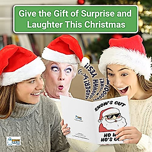 Prank Xmas Greeting Card Plays Raunchy Sounds When Opened. 3 Pack Has Big Fake Stop Button. 20 Hilarious Seconds of Nonstop Naughty Sound. Extra Loud Adult Gag Gift or Stocking Stuffer for Fun Friends