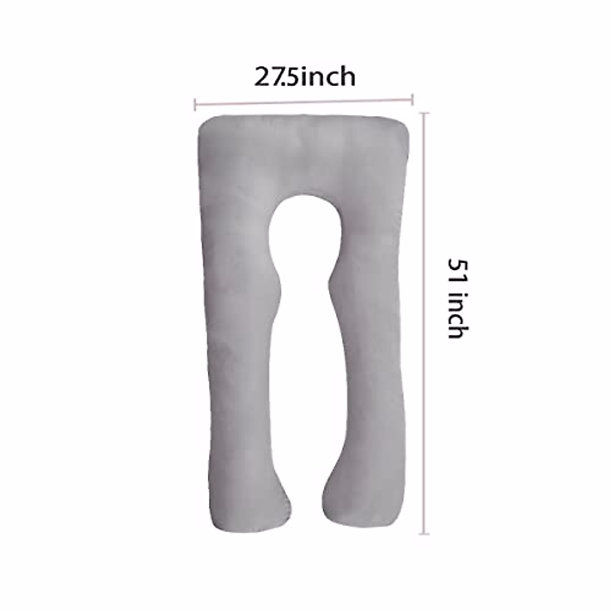 U Shaped Maternity Pillow, Maternity Full Body Pillow, Back, Leg and Abdominal Support, Maternity Sleeping Pillow, Side Sleeping Pillow with Separate Pillowcase for Easy Cleaning (grey)