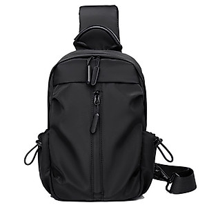 Crossbody Sling Backpack Sling Bag for Men Women, Small Chest Bag Daypack Fanny Pack Cross Body Bag for Hiking Traveling Outdoors - Black