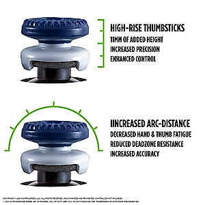 KontrolFreek Call of Duty: Warzone Performance Thumbsticks for Playstation 4 (PS4) and Playstation 5 (PS5) | 2 High-Rise, Hybrid| Blue/Gray