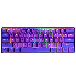 BOYI Wired 60% Mechanical Gaming Keyboard, Mini RGB Cherry MX Switch PBT Keycaps NKRO Programmable Type-C Keyboard for Gaming and Working (Queen Color,Cherry MX Red Switch)