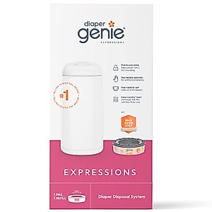 Playtex Diaper Genie Expressions Diaper Pail Fabric Sleeve, Pink Starburst