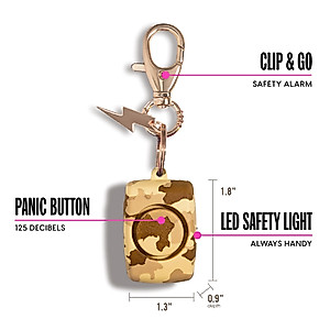 BLINGSTING Self Defense Kit - Professional Grade, Maximum Strength Pepper Spray with UV Marking Dye & Mini Personal Safety Alarm - Sand Camo