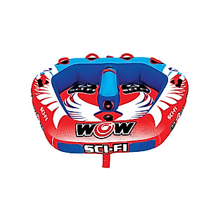 WOW Sports - SCI FI 2 Person Inflatable Towable Tube - Perfect for Kids & Adults - Secure Cockpit Seating