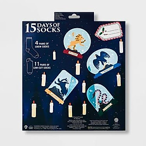 Harry Potter Countdown to Christmas Advent Calendar Set - Bundle with 15 Pairs of Harry Potter Socks for Women Size 4-10 | Harry Potter Gift Box Set