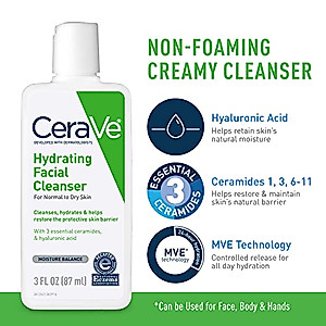 CeraVe AM Face Moisturizer with SPF, PM Face Moisturizer & Hydrating Face Wash Skin Care Set| Travel Size Toiletries | Skin Care Routine for Morning & Night | 3oz Lotion + 3oz Lotion + 3oz Cleanser
