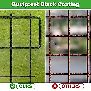 Animal Barrier Dog Fence Outdoor - 10 Pack No Dig Fence for Dogs Rabbit Pet Outside Use, Garden Fence Animal Barrier Fence, Metal Fencing Panel, 17 in(H) X 10.83 Ft(L)