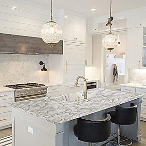 YENHOME Waterproof Contact Paper for Bathroom Countertops Kitchen Countertop Peel and Stick Contact Paper Grey Marble Contact Paper Peel and Stick Wallpaper Gloosy Counter Top Stick Paper 17.7"X200"