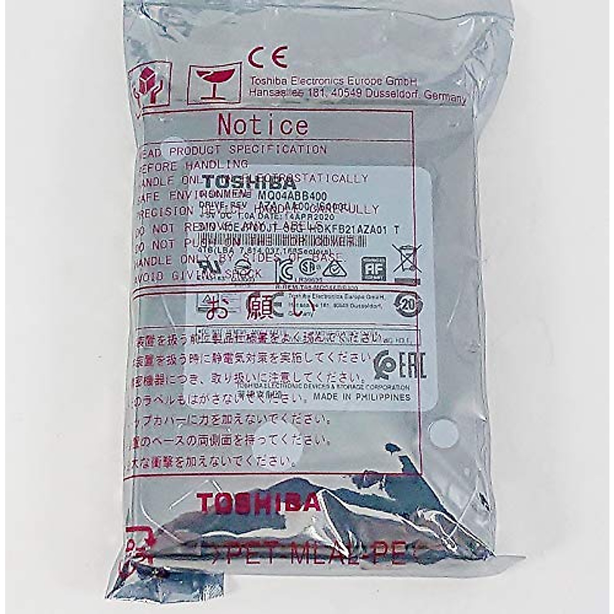 Toshiba Thick 15mm Does not fit Laptop 2.5" inch Hard Disk Drive HDD MQ04ABB400 4TB 4000GB 128M Cache 5400RPM SATA 6.0Gb/s