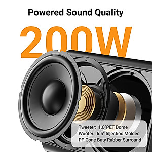 STUDIOFINIX 6.5 Inches Indoor Outdoor Bluetooth Speakers Waterproof Wired Wall Mount Active Speakers 400 Watt for Patio Garage,Deck,Backyard (Black)