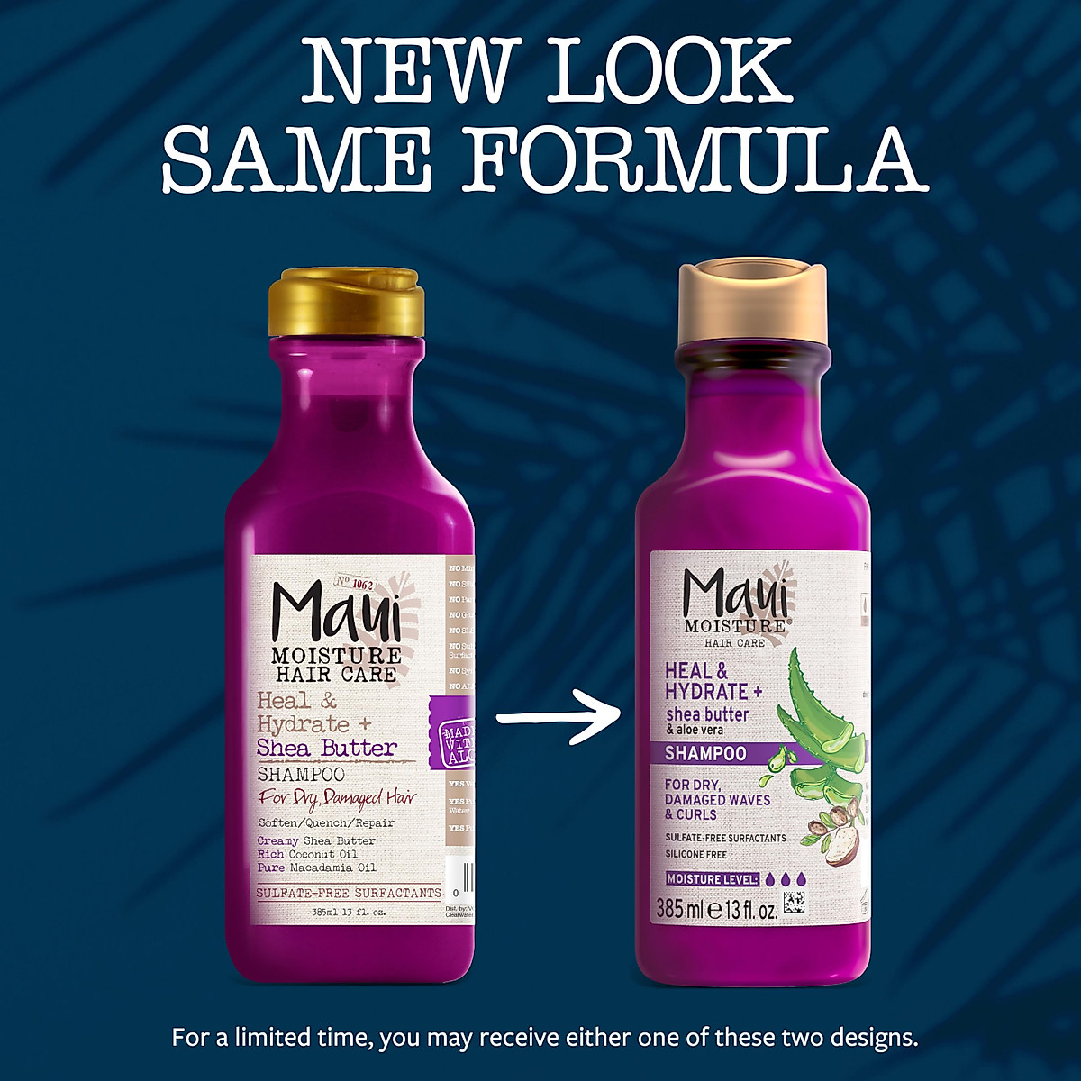 Maui Moisture Heal & Hydrate + Shea Butter Shampoo to Repair & Deeply Moisturize Tight Curly Hair with Coconut & Macademia Oils, Vegan, Silicone, Paraben & Sulfate-Free, 13 fl oz