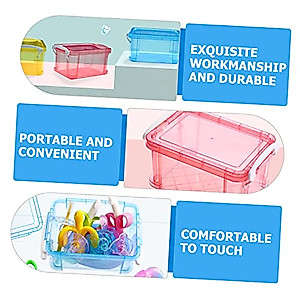 Cabilock Red Storage Bins with Lids 2pcs Boxes Storage Box Plastic Container Plastic Box Stuffed Animals for Kids Storage Bins with Lids for Animal Storage Organizing Box