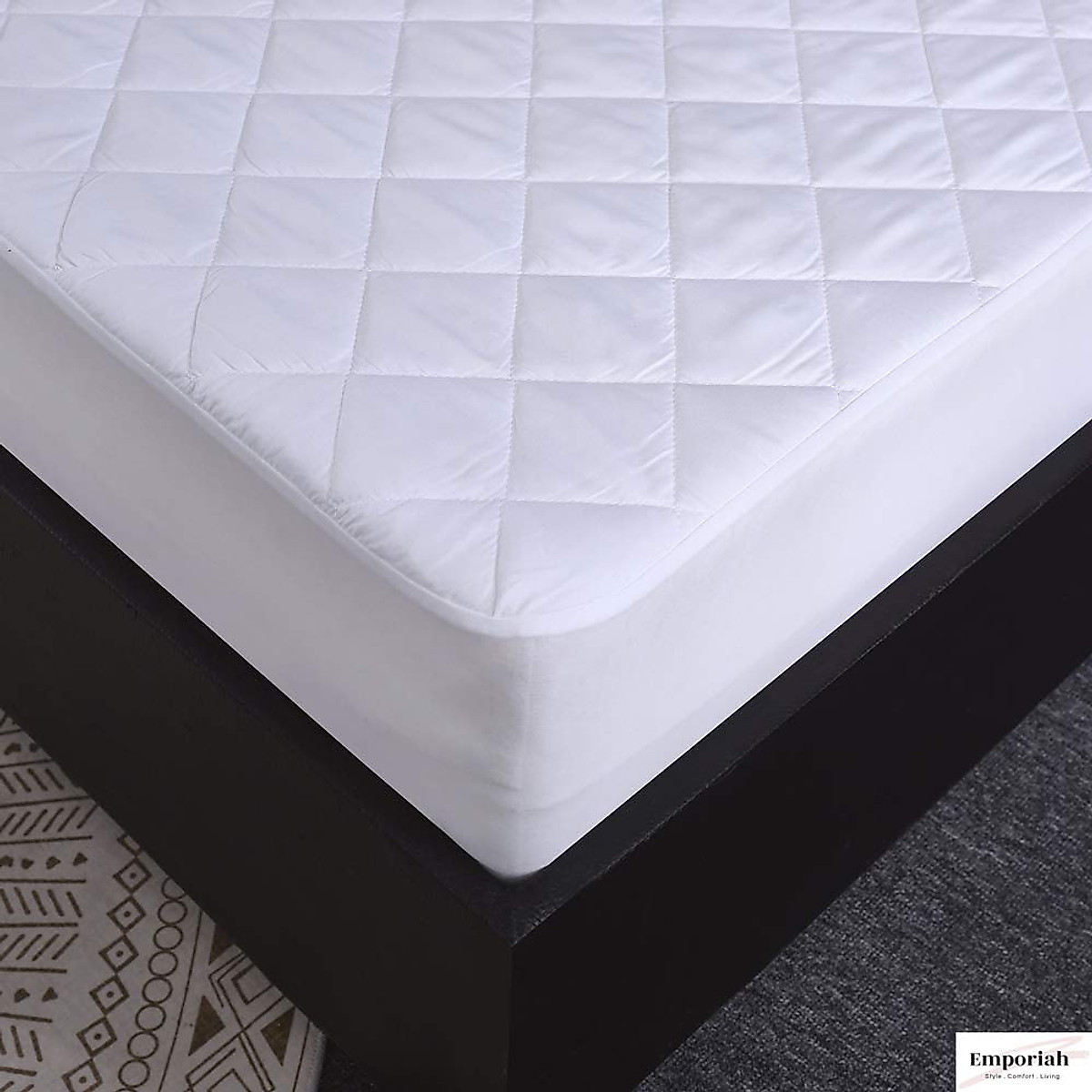 Emporiah Waterproof Mattress Protector Twin Size Noiseless and Breathable Mattress Cover with 14 Inch Deep Pockets Cooling Mattress Topper Quilted Mattress Pad (39 x 75 Inch)