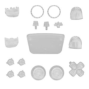 Yoidesu Game Controller Buttons, Replacement Buttons L2 R2 Full Buttons Set Replacement Repair Kit for Game Controller(Transparent White)