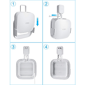 COOLWUFAN Wall Mount Holder for eero Pro 6/6E Home WiFi System - Simple and Sturdy Stand Bracket for Tri-Band Mesh Wi-Fi 6 System (White, 3 Pack)