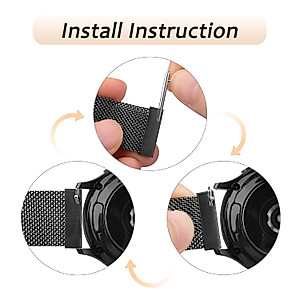 Meliya Metal Band Compatible with Samsung Galaxy Watch 7 Band 40mm 44mm, Galaxy Watch FE Bands 40mm, 20mm Stainless Steel Replacement Strap for Galaxy Watch 7 Band Women Men (Graphite)