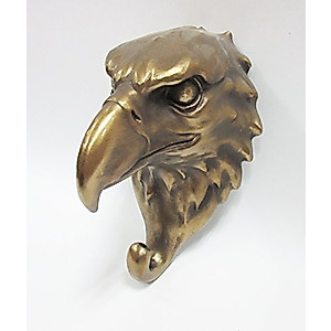 Pacific Giftware Wild Animal Head Single Wall Hook Hanger Animal Shape Rustic Faux Bronze Decorative Wall Sculpture (Eagle)