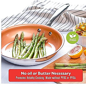 Gotham Steel Stainless Steel 2 Pack Nonstick Frying Pan Set, Induction Base Stainless Steel Skillet Set + Stainless Steel Pan Set, Metal Frying Pan – Nonstick Egg Pan, Oven/Dishwasher Safe Non Toxic