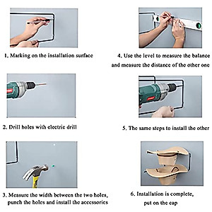 YYDSZZ Cowboy Hat Rack for Wall,6 Pieces Cowboy Hat Holder for Hat Storage Cowboy Hat Hangers for Wall Display, Hat Holder Organizer (Black)