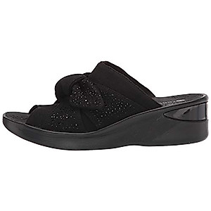 BZees womens Smile Bright Slide Sandal, Black Sparkle, 9.5 US