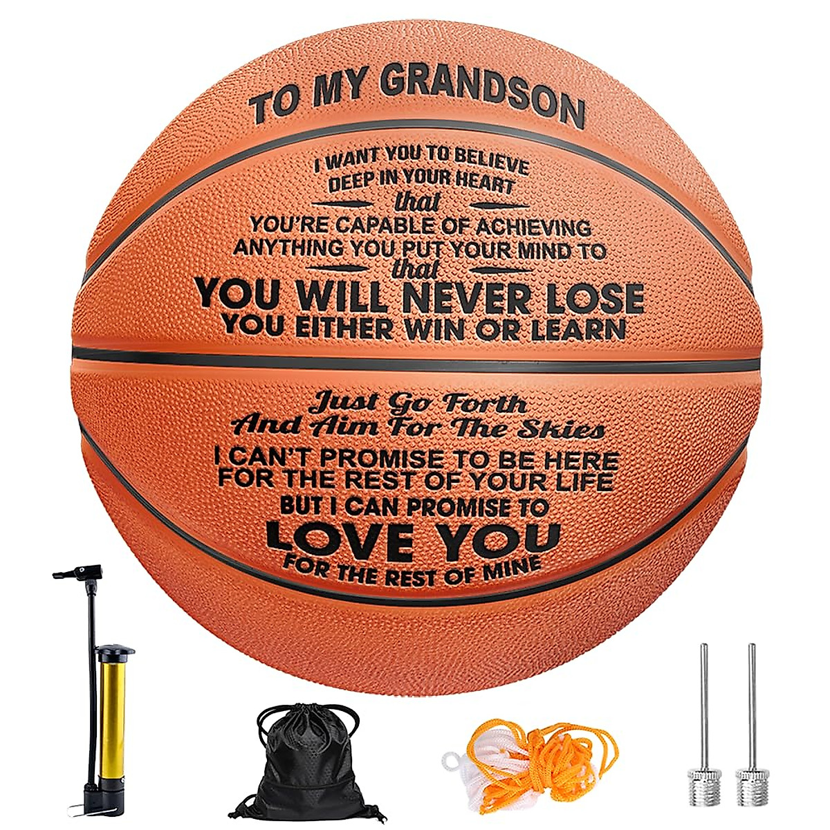 Fathers Day Birthday Gifts For Men, Kids, Engraved 29.5" Basketball Size 7, Graduation Gifts For Son, Grandson From Dad, Mom, Grandparents, Gifts For Teen Boys, Mens Gifts Unique, Gifts For Young Men
