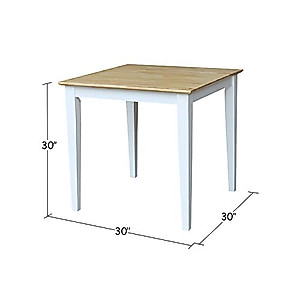 International Concepts Dining Set, 30", White/Natural