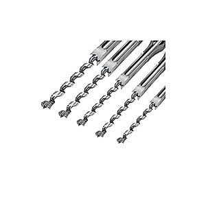findmall 7Pcs Square Hole Drill Bit, HSS Square Hole Saw Mortise Chisel Drill Bit Tools 6/25, 1/4, 5/16, 3/8, 2/5, 1/2, 9/16 Inch for Mortising Machines Drill