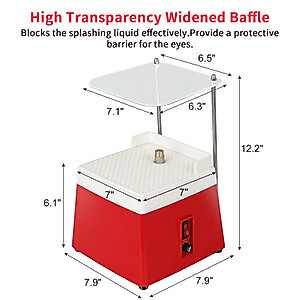 Lifancy Stained Glass Grinder, Portable Glass Grinder with 5/8" + 1" Replaceable Diamond Grinder Bit + Acrylic Bezel (110 V, 65 W,Red)
