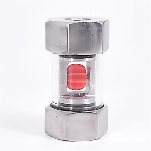 1/4" 3/8" 1/2" 3/4" 1" BSPT Female in-Line 304 Stainless Steel Window Sight Flow Indicator with Impeller Hydraulic Oil Water(1/4")