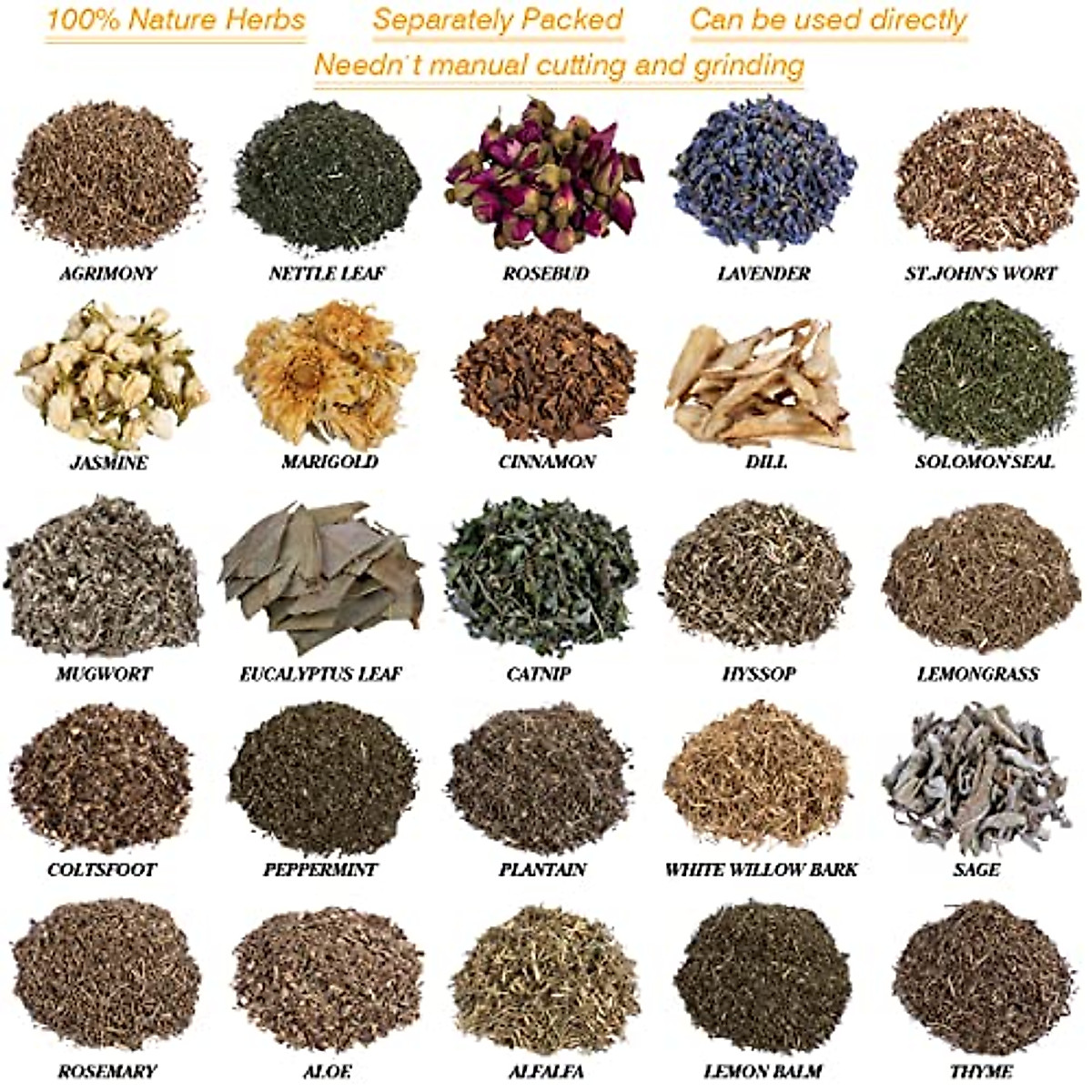 Witchcraft Supplies, 24 Bottles Herbs for Witchcraft, Dried Herbs for Witchcraft, Pagan, Rituals, Witch Spells, Wiccan Supplies and Tools