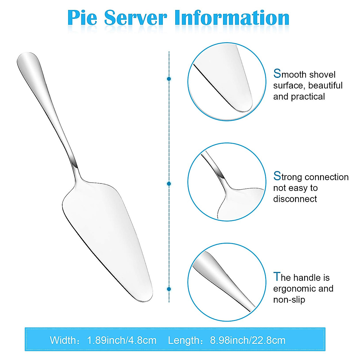 Stainless Pie Servers Cake Pizza Cutters Tart Dessert Slicer Set Cake Silvery Serving Slicer Spatulas for Cakes, Loaves, Egg Butter and More (2)