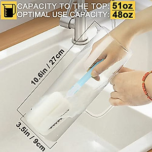 Yirilan Glass Pitcher,51oz/1.5liter Glass Pitcher With Lid,Carafes & Pitchers,Iced Tea Pitcher,Water Carafe With Handle,Heat Resistant Borosilicate Glass Jug,Beverage Pitcher, Tea Jug(With Brush)