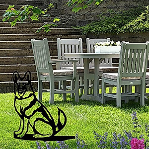 YO-yiHHG Adorable Dog Stake Decoration Yard Garden Outdoor Metal Art Dog Silhouette Decoration Steel Dogs Statue Adorable Ornament Gift (German Shepherd)