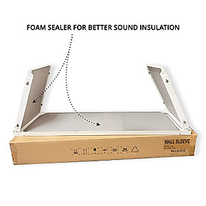 Cooper&Hunter Folded Metal PTAC Wall Sleeve And Exterior Grille for Packaged Terminal Air Conditioner, Coated, Insulated, Including Condensate Drain Kit