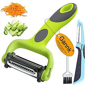 Potato Apple Vegetable Peelers for Kitchen, I and Y Peelers for Fruit Veggie Potatoes Carrot Cucumber, 3 in 1 Blade Spin Design With Julienne Function