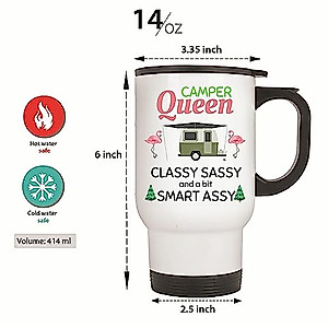 Classy Saucy Gift for Smart Assy Camper Queen 14oz Steinless Steel Travel Mug