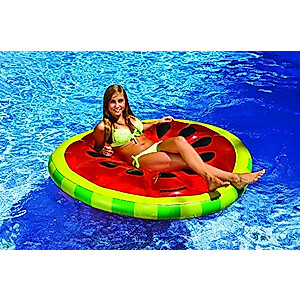 Swimline Watermelon Slice Floating Pool Island Red/Green 60'' Diameter