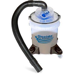 Oneida Dust Deputy Low-Pro Deluxe Lid Dust Separator Kit With See-Through 5 Gallon Clear Bucket & Casters For Wet/Dry Vacuums - Made In USA