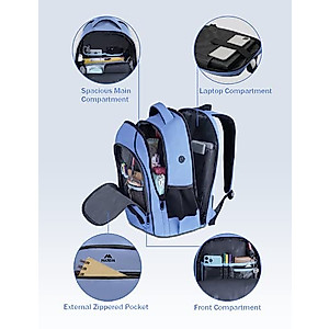 MATEIN Cute Backpack for Women, Expandable Carry on Backpacks for Nurses, Backpacks for Travel, 17 Inch Laptop Backpack