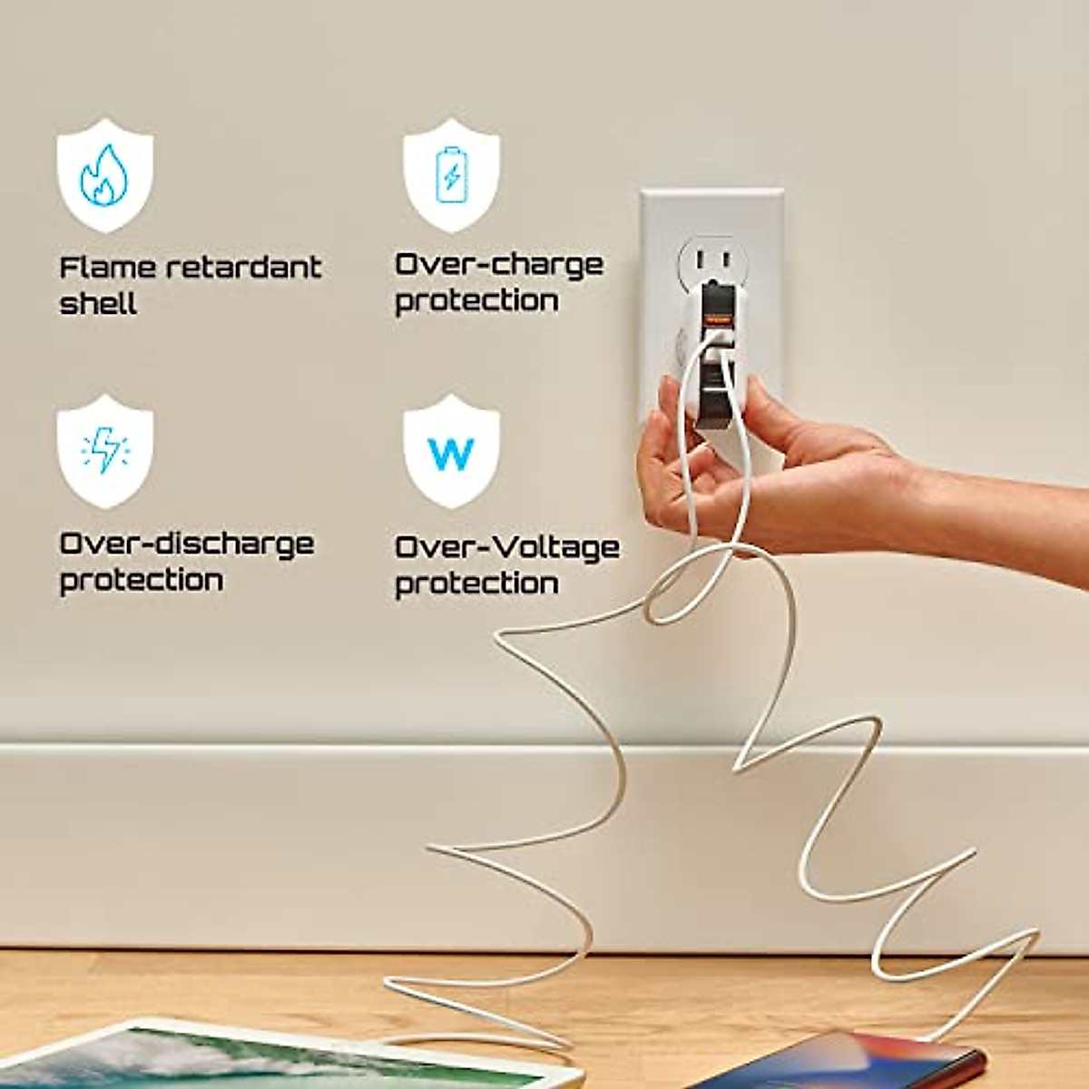 Kokovolta USB C Charger Block - Wall Charger Adapter 4 Ports Power Brick Cube Fast Multi Port Charging Box for iPad Mini iPhone Samsung Galaxy W S21 S20 S10 S9 Smartphones Apple 11 12 13 Max Pro Pixel