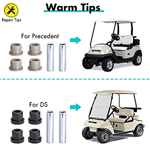 10L0L Golf Cart Heavy Duty Front 2-Leaf Spring Kit with Bushings & Sleeves for Club Car DS & Precedent 1981-Up, OEM 103628801