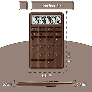 VEWINGL 12 Digit Calculator,Hold with one Hand,4 Function Calculator with Large LCD Display for Office,School,Home & Business Use,Automatic Sleep,5.4 * 3.3in
