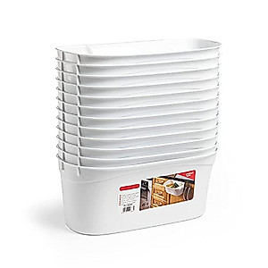 PLASTIFIC Kitchen Over Cabinet Drawer Door Basket Hanging Attach a Trash Waste Bin Box Heavy-Duty Rubbish Bin for Kitchen Cabinet Bathroom Car Office Etc (1D-White)