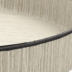 Koyal Wholesale Faux Wood Round Decorative Tray Rustic Wood Tray for Kitchen Counter, Coffee Table, Birch, 1-Pack