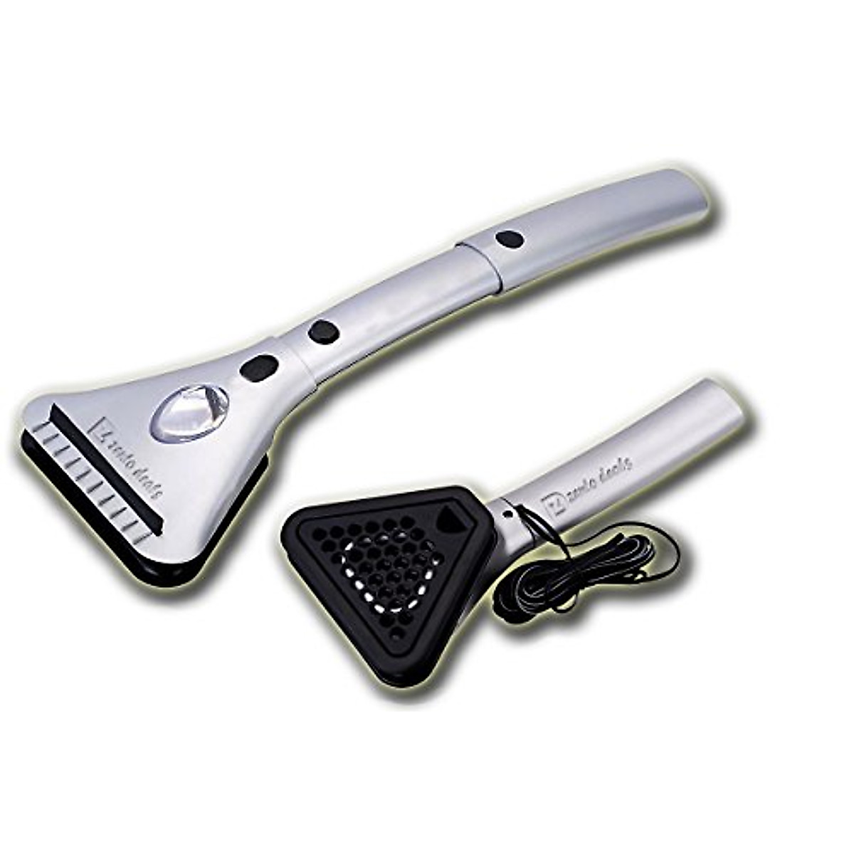 Zento Deals Heated Car Window Snow/Ice Scraper with Light - Extendable 12V LED Light with 15.8 feet Long Cord