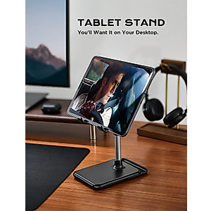 LISEN Cell Phone Stand Tablet Stand Holder [Never Tip Over] iPad Stand for Desk iPad Stands and Holders for Desk Compatible with All Tablets & Smartphones